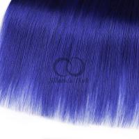 China Blue Straight Remy Human Hair Bundles Sew In Weave 10-28 Inch Brazilian Bundle Deals for sale