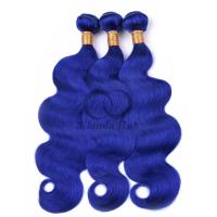 China Blue Body Wave Remy Human Hair Bundles 10-28 Inch Double Wefted Sew In Weave for sale