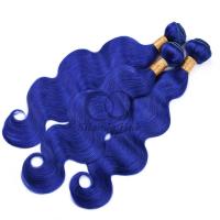 China Blue Body Wave Remy Human Hair Bundles 10-28 Inch Double Wefted Sew In Weave for sale