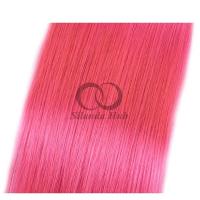 China Pink Straight Remy Human Hair Bundles Sew In Weave Brazilian 10-28 Inch 3 Bundles for sale