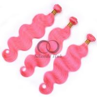China Pink Body Wave Remy Human Hair Bundles 10-28 Inch Brazilian Sew In Weave 3 Bundles for sale