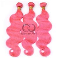 China Pink Body Wave Remy Human Hair Bundles 10-28 Inch Brazilian Sew In Weave 3 Bundles for sale