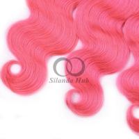 China Pink Body Wave Remy Human Hair Bundles 10-28 Inch Brazilian Sew In Weave 3 Bundles for sale