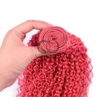China Pink Kinky Curly Remy Human Hair Bundles 10-28 Inch Brazilian Sew In Weave 3 Bundles Per Set for sale