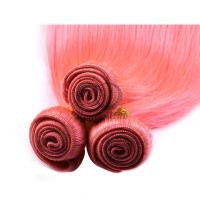 China Pink Straight Remy Human Hair Bundles 10-28 Inch Sew In Weave Brazilian Bundle Deals for sale