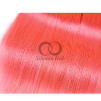 China Pink Straight Remy Human Hair Bundles 10-28 Inch Sew In Weave Brazilian Bundle Deals for sale