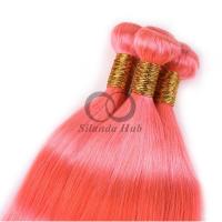 China Pink Straight Remy Human Hair Bundles 10-28 Inch Sew In Weave Brazilian Bundle Deals for sale