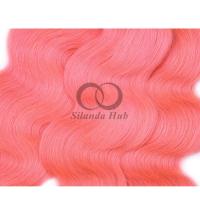 China Pink Body Wave Remy Human Hair Bundles 10-28 Inch Brazilian Sew In Weave 3 Bundles for sale