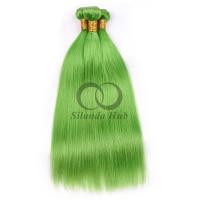 China Green Straight Remy Human Hair Bundles 10-28 Inch Brazilian Sew In Weave 3 Bundles for sale