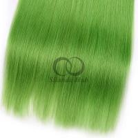 China Green Straight Remy Human Hair Bundles 10-28 Inch Brazilian Sew In Weave 3 Bundles for sale