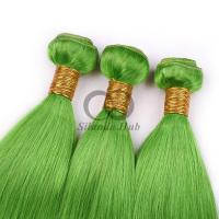 China Green Straight Remy Human Hair Bundles 10-28 Inch Brazilian Sew In Weave 3 Bundles for sale