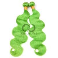 China Green Body Wave Remy Human Hair Bundles 3 Bundles Per Set 10-28 Inch Sew In Weave Brazilian for sale