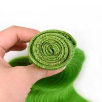 China Green Body Wave Remy Human Hair Bundles 3 Bundles Per Set 10-28 Inch Sew In Weave Brazilian for sale