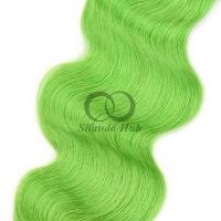 China Green Body Wave Remy Human Hair Bundles 3 Bundles Per Set 10-28 Inch Sew In Weave Brazilian for sale