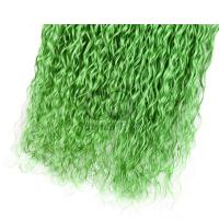 China Green Kinky Curly Remy Human Hair Bundles 10-28 Inch Brazilian Sew In Weave 3 Bundles for sale