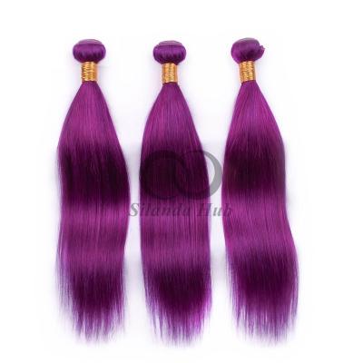 China Purple Straight Remy Human Hair Bundles Sew In Weave 10-28 Inch Brazilian Bundle Deals for sale