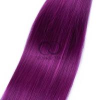 China Purple Straight Remy Human Hair Bundles Sew In Weave 10-28 Inch Brazilian Bundle Deals for sale