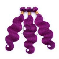China Purple Body Wave Remy Human Hair Bundles 10-28 Inch Brazilian Weave 3 Bundles for sale
