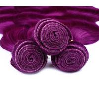 China Purple Body Wave Remy Human Hair Bundles 10-28 Inch Brazilian Weave 3 Bundles for sale