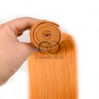 China Orange Straight Remy Human Hair Bundles 10-28 Inch Brazilian Weave 3 Bundles for sale