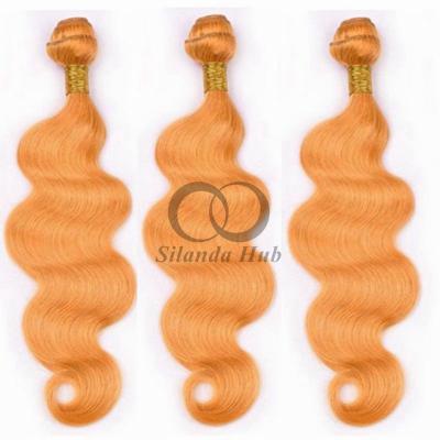 China Orange Body Wave Remy Human Hair Bundles 10-28 Inch Double Wefted Sew In Weave for sale