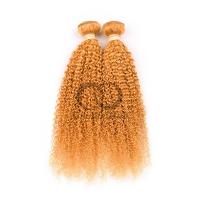China Orange Kinky Curly Remy Human Hair Bundles 10-28 Inch Brazilian Sew In Weave 3 Bundles Per Set for sale
