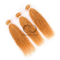 China Orange Kinky Curly Remy Human Hair Bundles 10-28 Inch Brazilian Sew In Weave 3 Bundles Per Set for sale