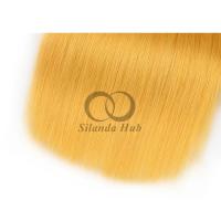 China Yellow Straight Remy Human Hair Bundles Sew In Weave Brazilian 10-28 Inch 3 Bundles for sale