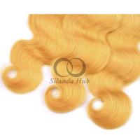 China Yellow Body Wave Remy Human Hair Bundles 10-28 Inch Double Wefted Sew In Weave for sale