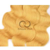 China Yellow Body Wave Remy Human Hair Bundles 10-28 Inch Double Wefted Sew In Weave for sale