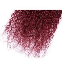 China Burgundy Kinky Curly Remy Human Hair Bundles 10-28 Inch Brazilian Weave for sale