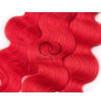 China Red Body Wave Remy Human Hair Bundles 10-28 Inch Sew In Weave Brazilian Bundle Deals for sale