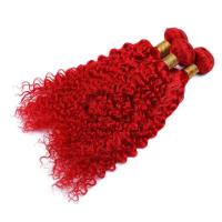 China Red Deep Wave Remy Human Hair Bundles 10-28 Inch Brazilian Sew In Weave 3 Bundles Per Set for sale