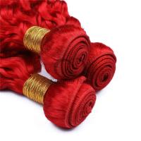 China Red Deep Wave Remy Human Hair Bundles 10-28 Inch Brazilian Sew In Weave 3 Bundles Per Set for sale