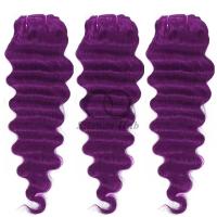 China Purple Loose Deep Wave Remy Human Hair Bundles 10-28 Inch Brazilian Sew In Weave for sale