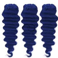 China Blue Loose Deep Wave Remy Human Hair Bundles 10-28 Inch Brazilian Sew In Weave 3 Bundles for sale