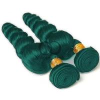 China Green Loose Wave Remy Human Hair Bundles 10-28 Inch Sew In Weave Brazilian Bundle Deals for sale