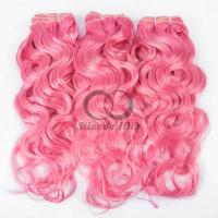 China Pink Water Wave Remy Human Hair Bundles 10-28 Inch Double Wefted Sew In Weave for sale