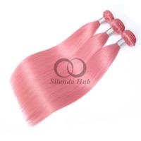 China Pink Straight Remy Human Hair Bundles 10-28 Inch Sew In Weave Brazilian Bundle Deals 3 Bundles for sale