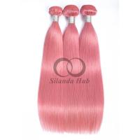 China Pink Straight Remy Human Hair Bundles 10-28 Inch Sew In Weave Brazilian Bundle Deals 3 Bundles for sale