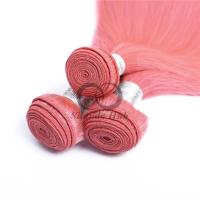 China Pink Straight Remy Human Hair Bundles 10-28 Inch Sew In Weave Brazilian Bundle Deals 3 Bundles for sale