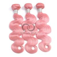 China Pink Body Wave Remy Human Hair Bundles 10-28 Inch Brazilian Sew In Weave 3 Bundles for sale