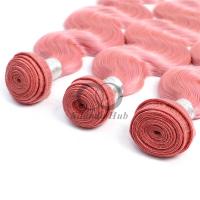 China Pink Body Wave Remy Human Hair Bundles 10-28 Inch Brazilian Sew In Weave 3 Bundles for sale