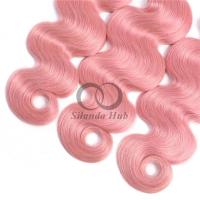 China Pink Body Wave Remy Human Hair Bundles 10-28 Inch Brazilian Sew In Weave 3 Bundles for sale