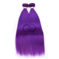 China Purple Straight Remy Human Hair Bundles 10-28 Inch Sew In Weave Brazilian Bundle Deals 3 Bundles Per Set for sale