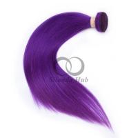 China Purple Straight Remy Human Hair Bundles 10-28 Inch Sew In Weave Brazilian Bundle Deals 3 Bundles Per Set for sale
