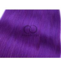 China Purple Straight Remy Human Hair Bundles 10-28 Inch Sew In Weave Brazilian Bundle Deals 3 Bundles Per Set for sale