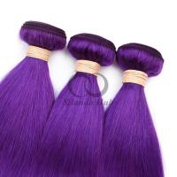 China Purple Straight Remy Human Hair Bundles 10-28 Inch Sew In Weave Brazilian Bundle Deals 3 Bundles Per Set for sale