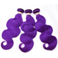 China Purple Body Wave Remy Human Hair Bundles 10-28 Inch Brazilian Sew In Weave for sale