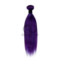 China Purple Straight Remy Human Hair Bundles Sew In Weave Brazilian 10-28 Inch 3 Bundles for sale